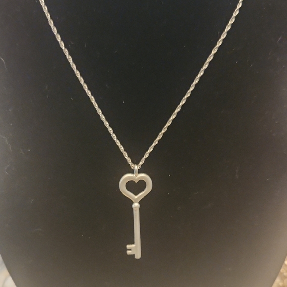 Jewelry | Elegant Silver Tone Key Pendant Necklace | Poshmark